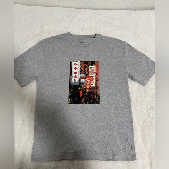 PALACE | Shirts | Palace Gray Tee With Red And Black Graphic | Poshmark